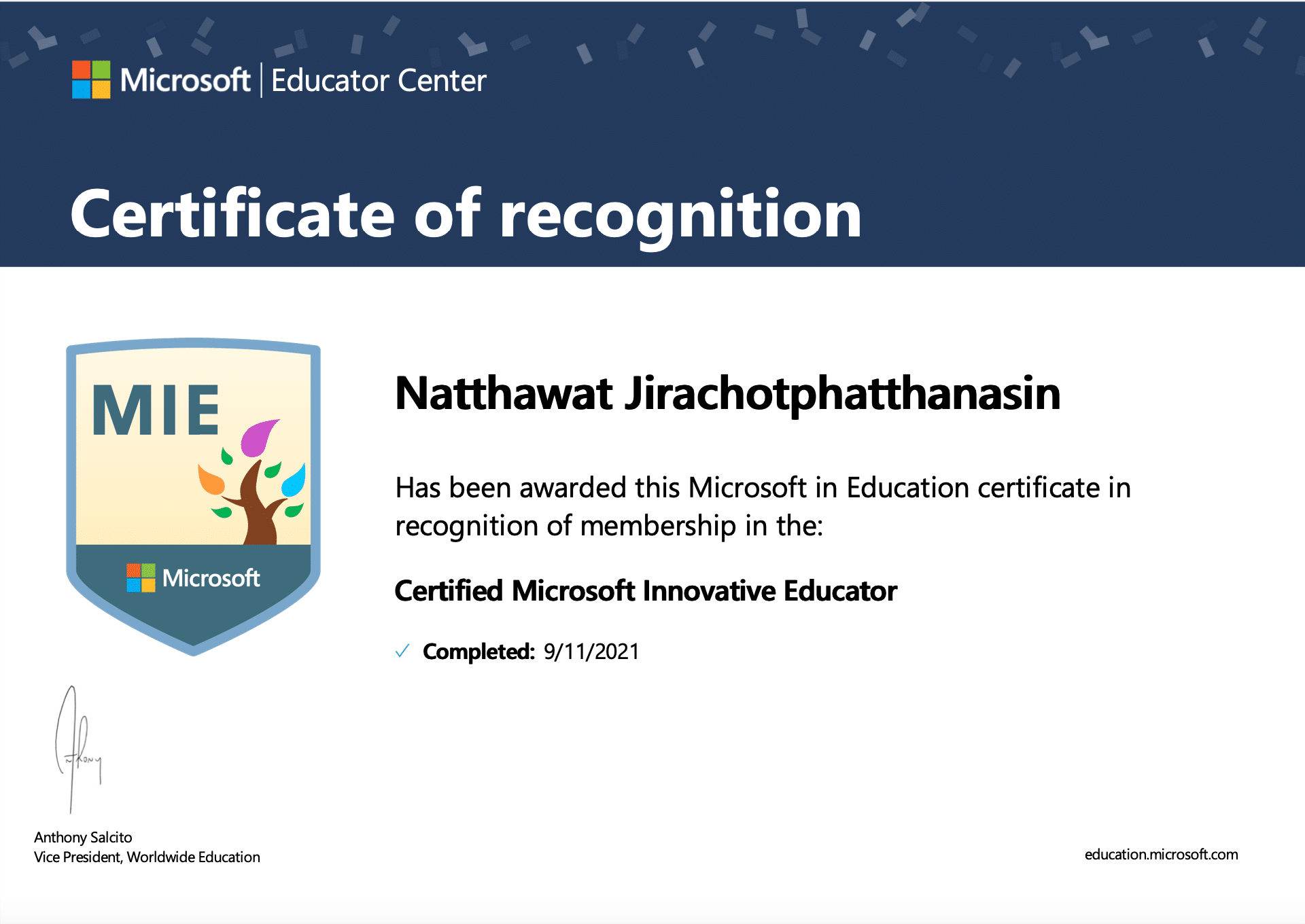โค้ดรับฟรีใบประกาศ Microsoft Innovative Educator (MIE) จากไมโครซอฟต์ จำกัด 5,000 ท่าน - ครูอาชีพ ...